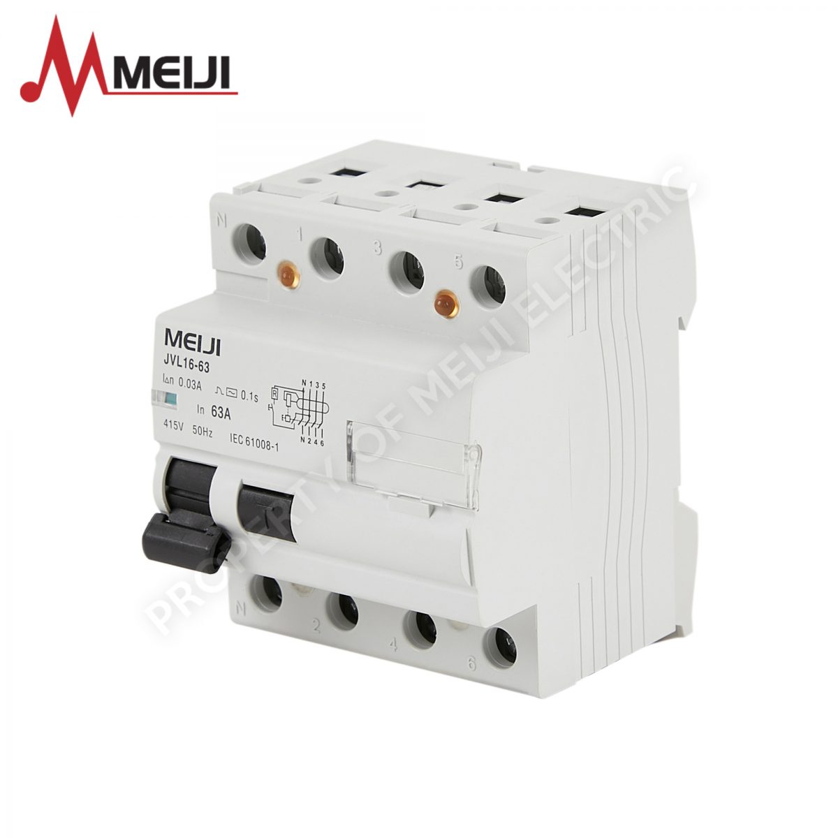 Meiji Residual Current Circuit Breaker 3P+N JVL16-63 3P+N - Meiji ...