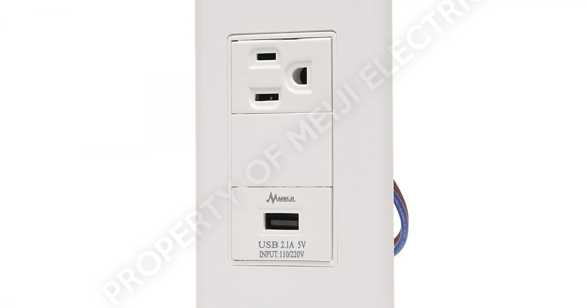 Meiji USB Outlet [USB 2.1A, 5V + Convenience Outlet with Ground 15A ...