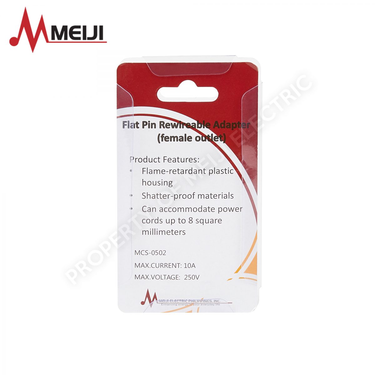 Meiji Electrical Plug Flat pin Rewire-able [Female] MCS-0502 - Meiji ...